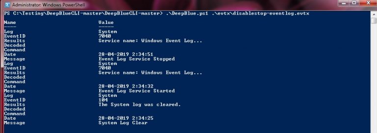 DeepBlueCLI – PowerShell Module for Threat Hunting - Security Investigation