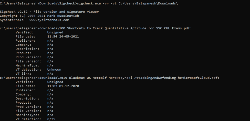 Sigcheck v2.82 – Quick Malware Auditing for Incident Responders ...
