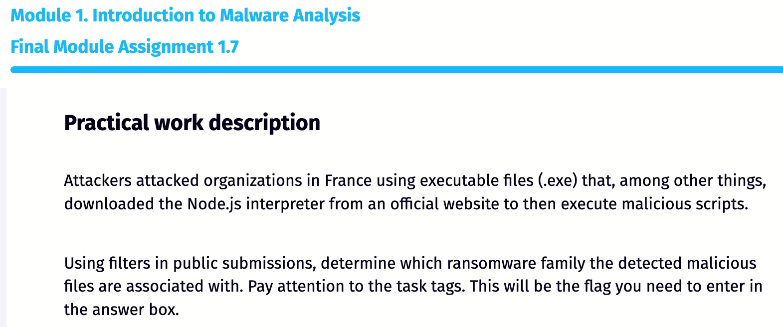 Malware Analysis Course: Practical Training Program for Universities - Security Investigation